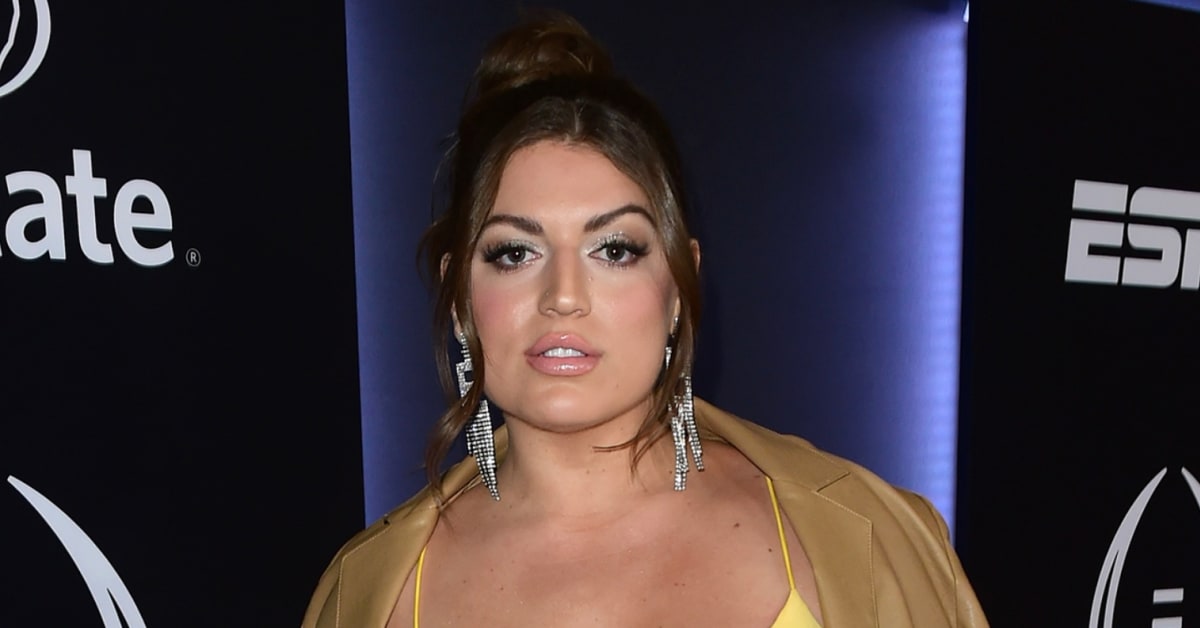 Gabriella Halikas Turns 26 in See-Through Baby Blue Fishnet Dress at ...