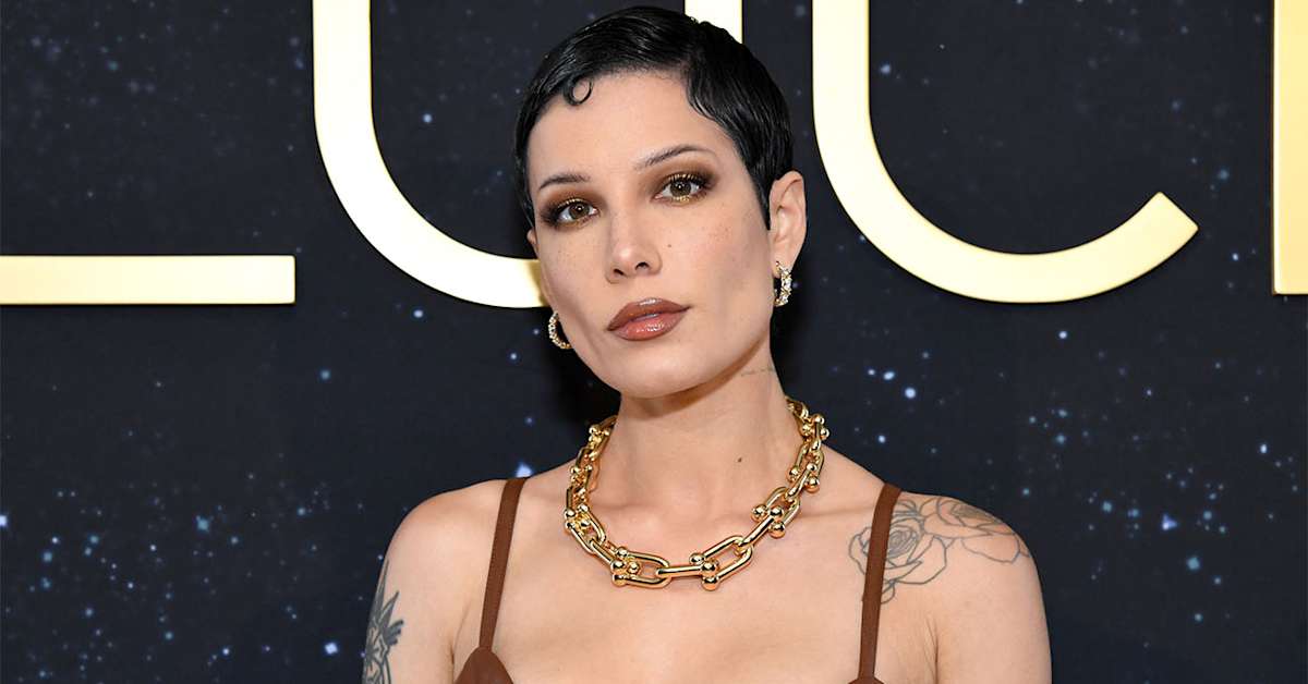 Halsey Makes Paris Fashion Week Debut in Animal Print Mesh Gown ...
