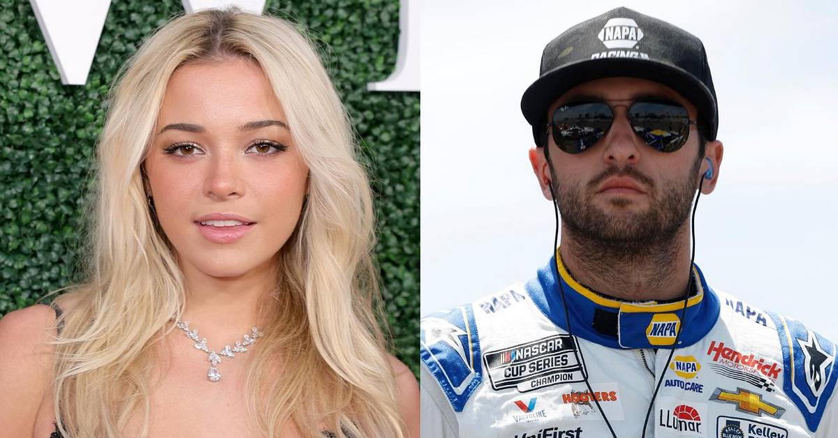 Olivia Dunne Poses With NASCAR Driver Chase Elliott in Cropped White ...
